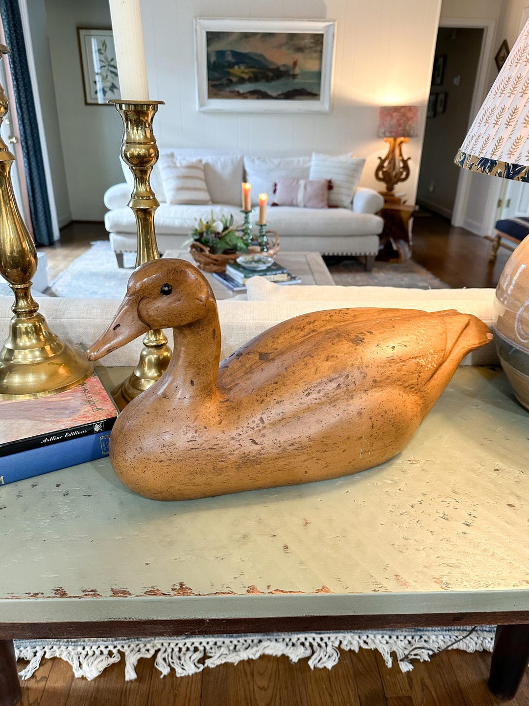 Charming Antique LARGE Wooden Duck Decor - Etsy