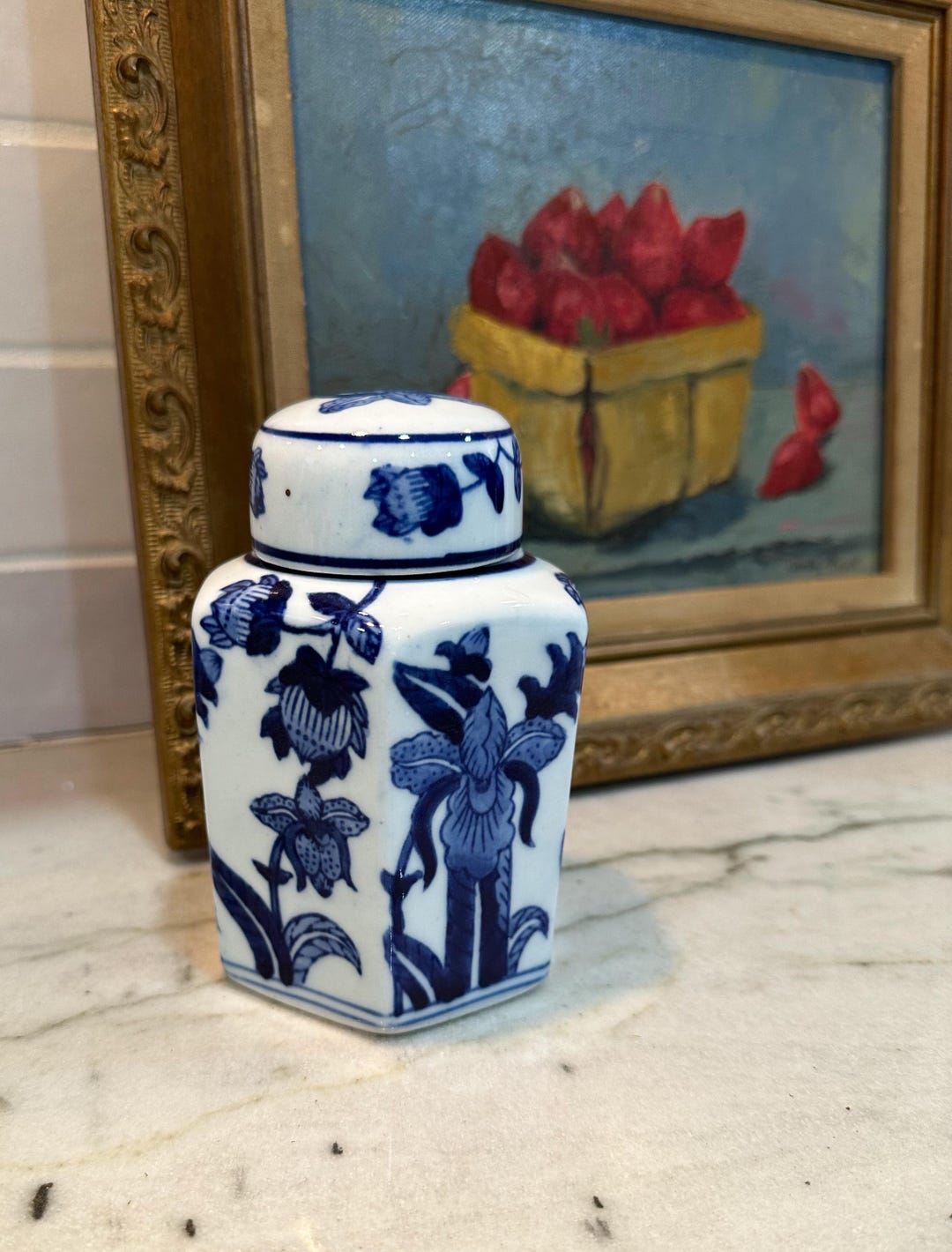 Small Chinoiserie Ginger Jar & Lid - Etsy
