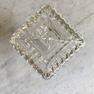 Vintage Cut Glass Pedestal Box With Lid - Etsy