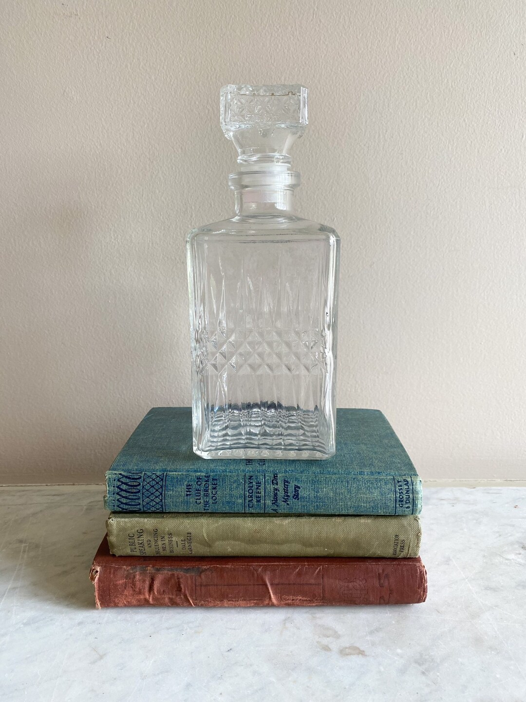 Vintage Cut Glass Decanter With Stopper - Etsy