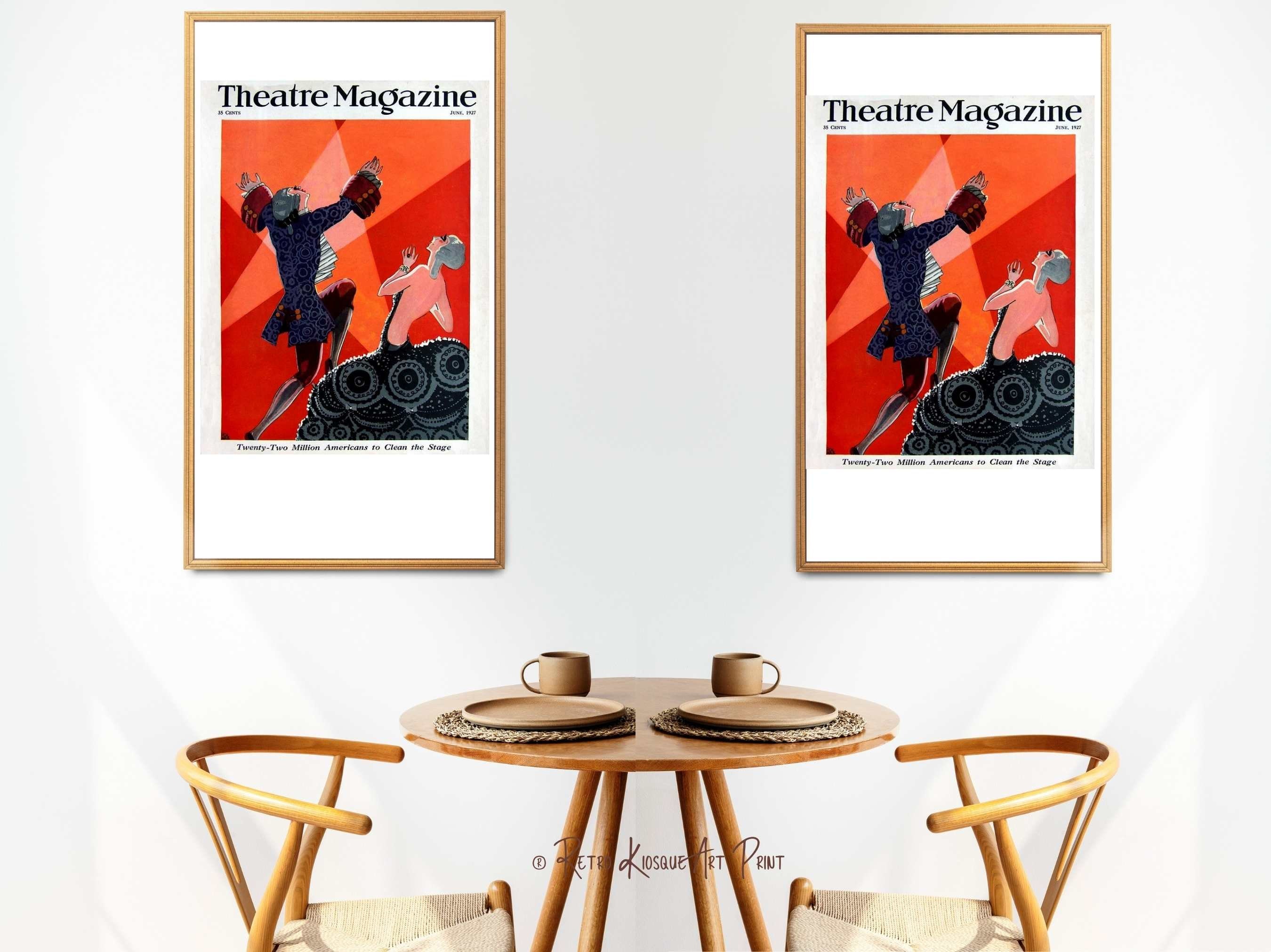Vintage Theatre Magazine Cover - Broadway Wall Art Print - Printable ...