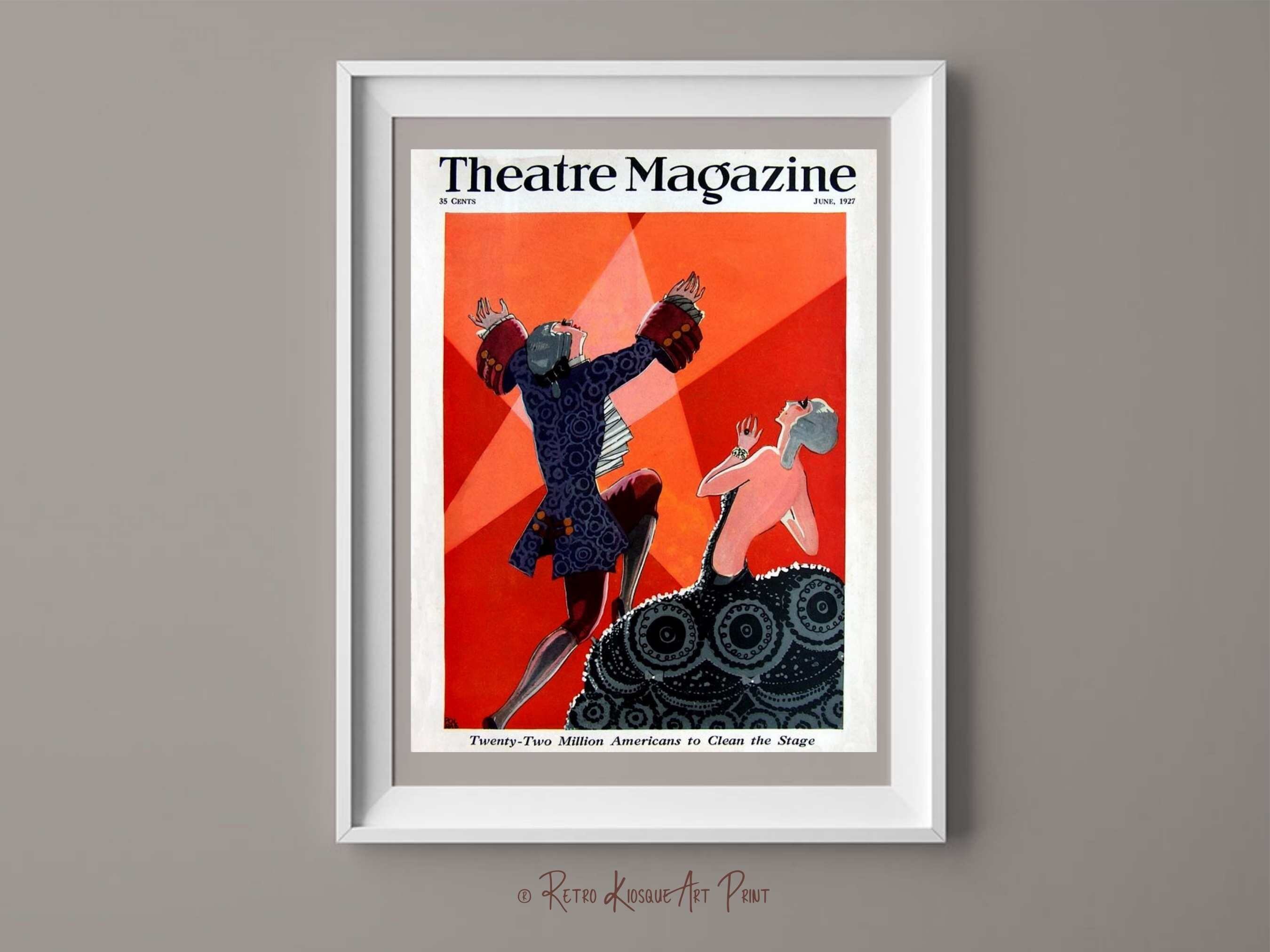Vintage Theatre Magazine Cover - Broadway Wall Art Print - Printable ...