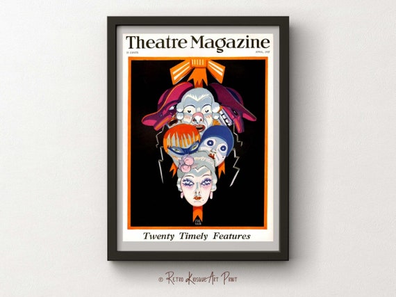 Vintage Theatre Magazine Cover Broadway Wall Art Print | Etsy