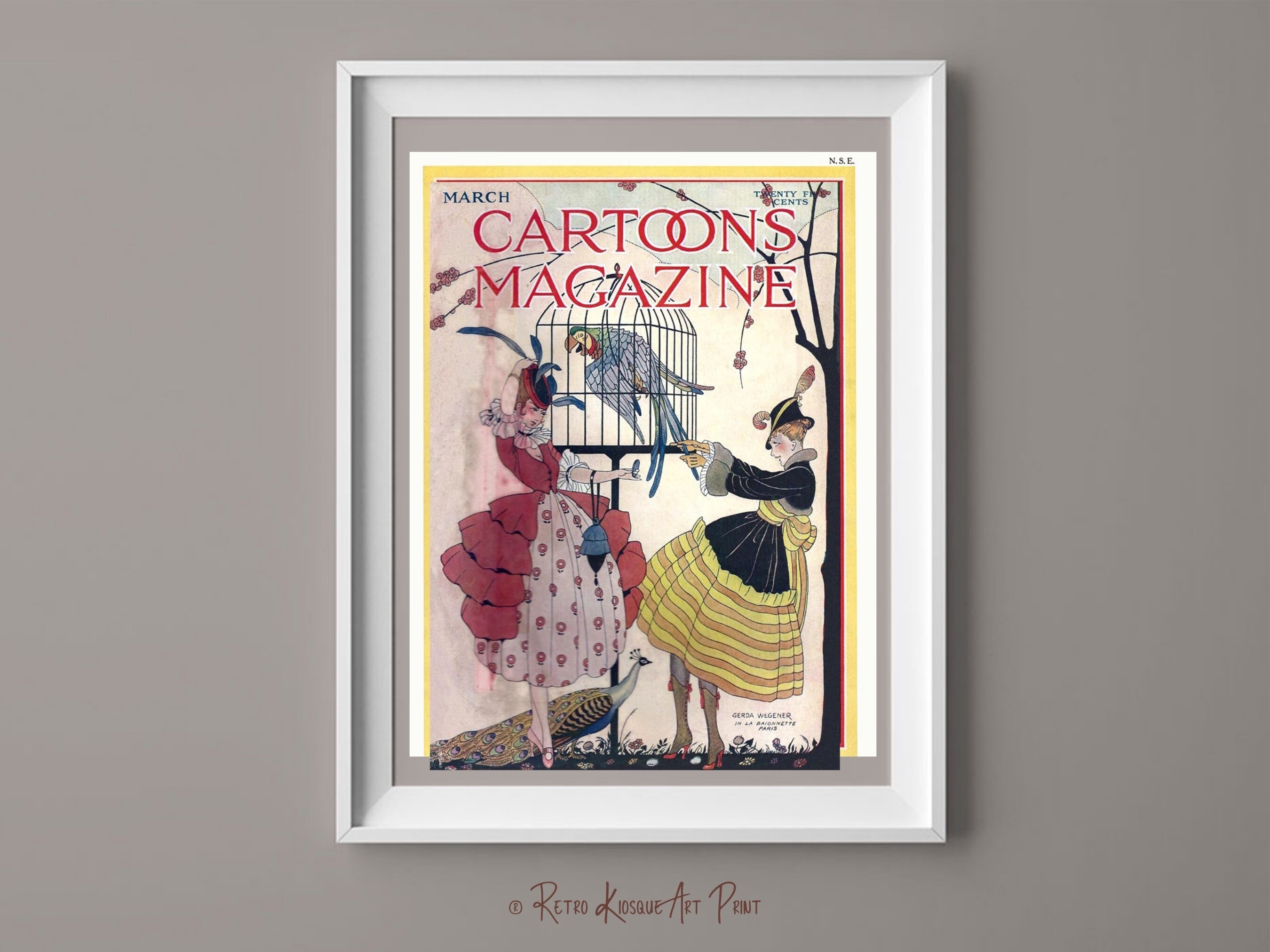 Antique CARTOONS Magazine 1917 Cover Wall Art Print - Art Nouveau ...
