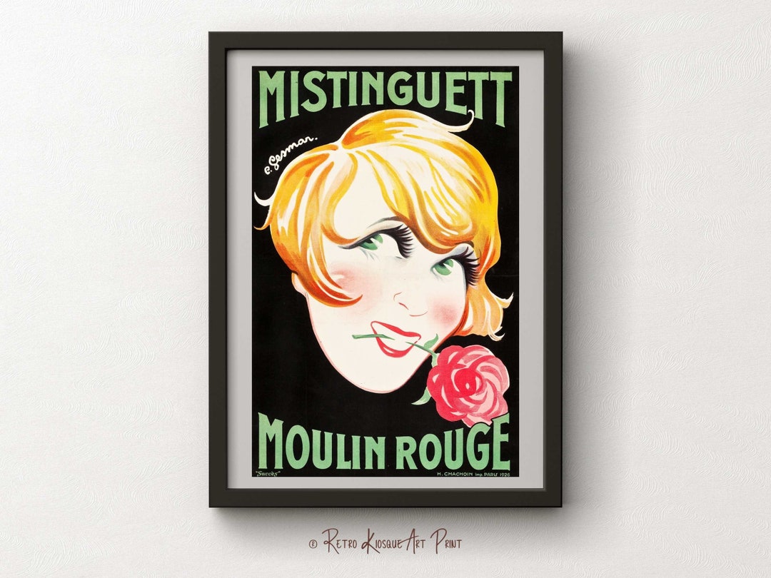 Vintage Mistinguett Moulin Rouge Poster - French Paris Affiche ...