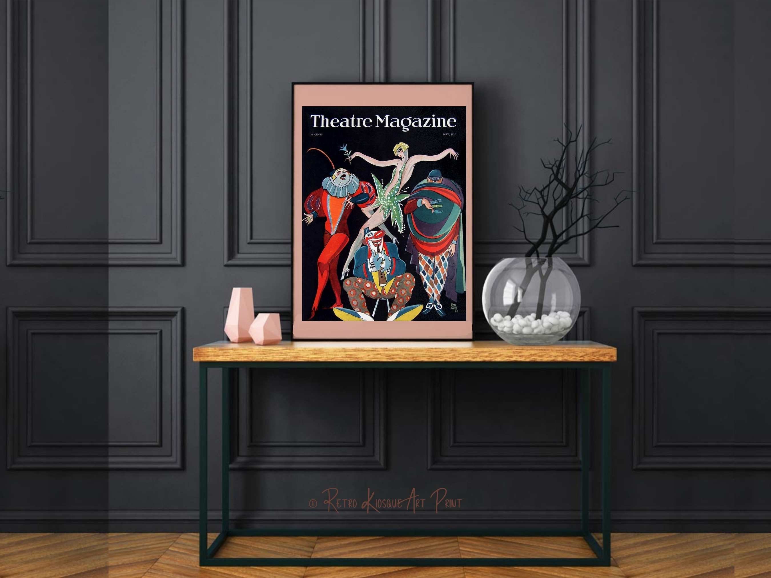 Vintage Theatre Magazine Cover - Broadway Wall Art Print - Clowns ...