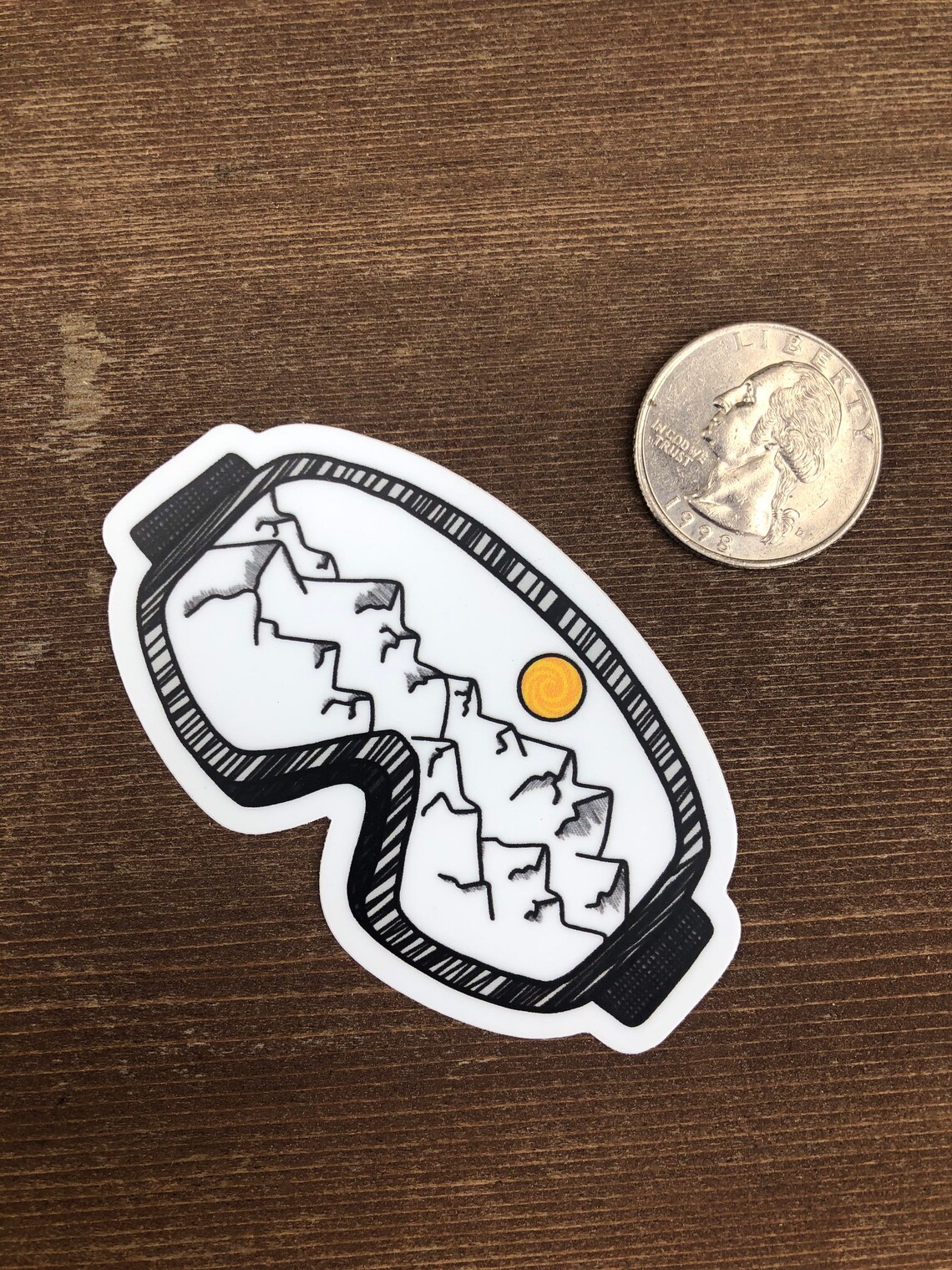 White Ski Goggle Sticker Perfect Gift for Skiers, Snowboarders, or ...
