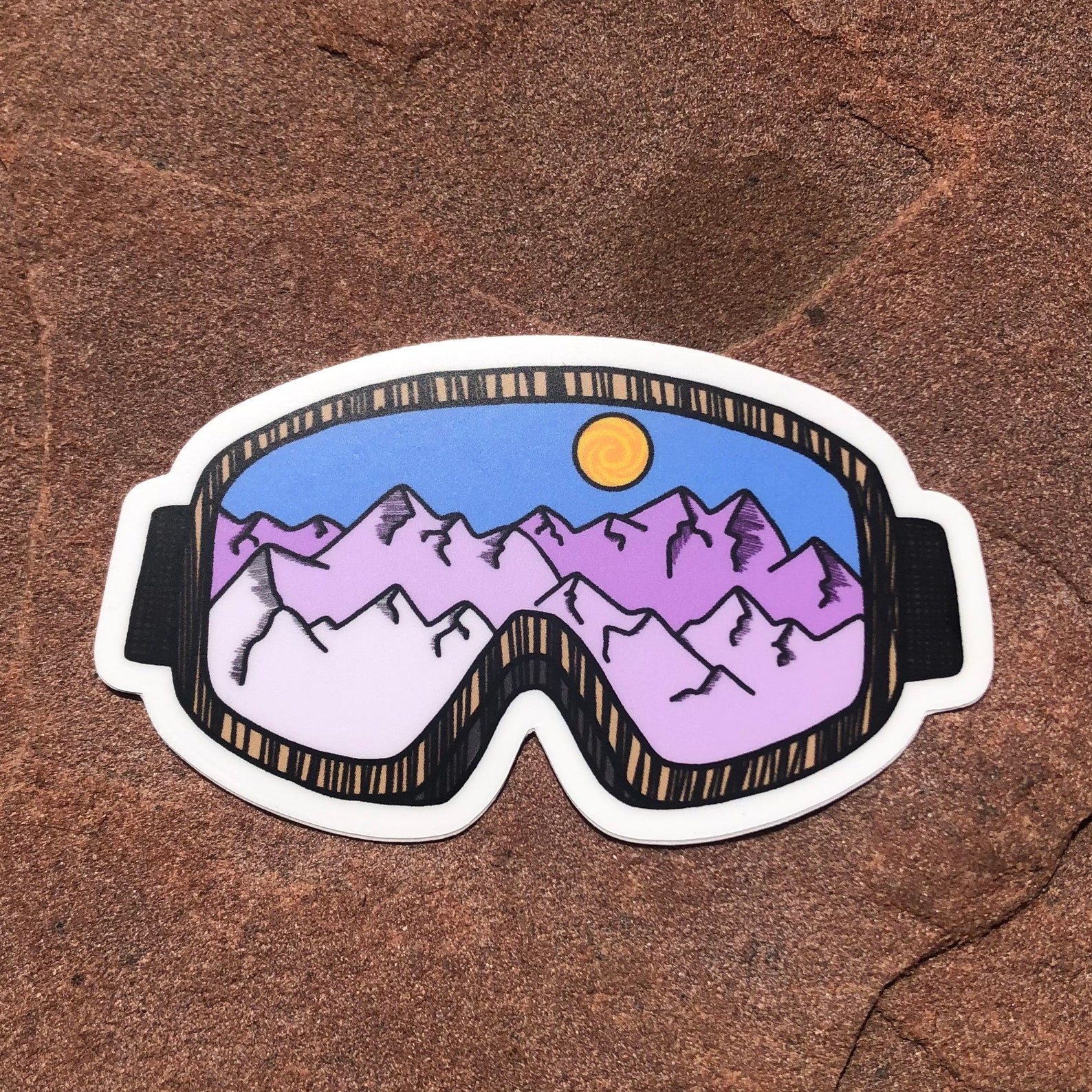 Purple Ski Goggle Sticker perfect Gift for Skiers, Snowboarders, or ...