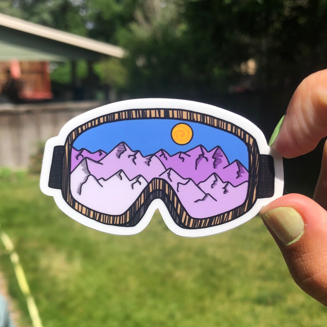 Purple Ski Goggle Sticker perfect Gift for Skiers, Snowboarders, or ...