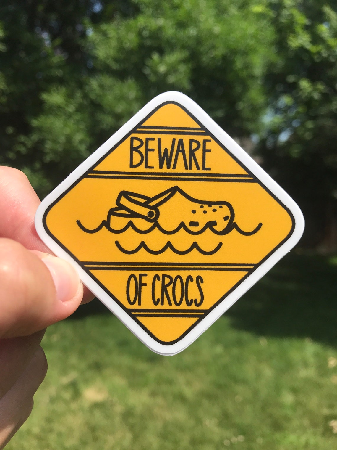 Beware of Crocs Sticker - Etsy