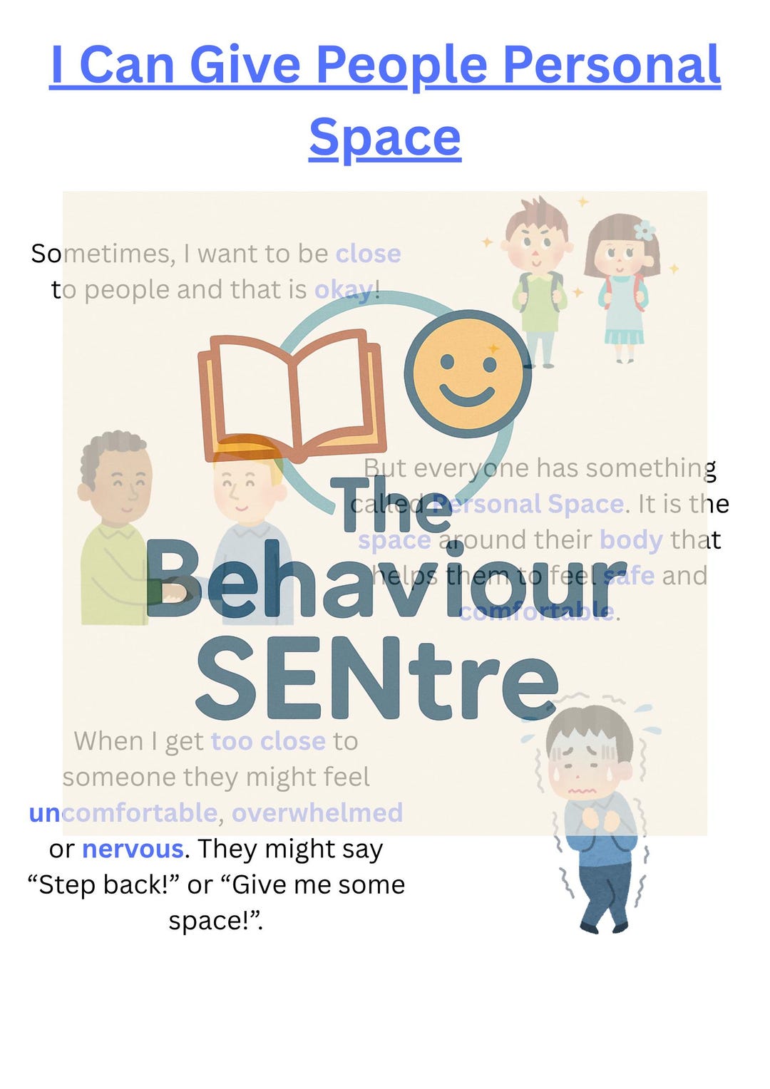 Personal Space Social Story for Kids | Autism & SEN Printable ...