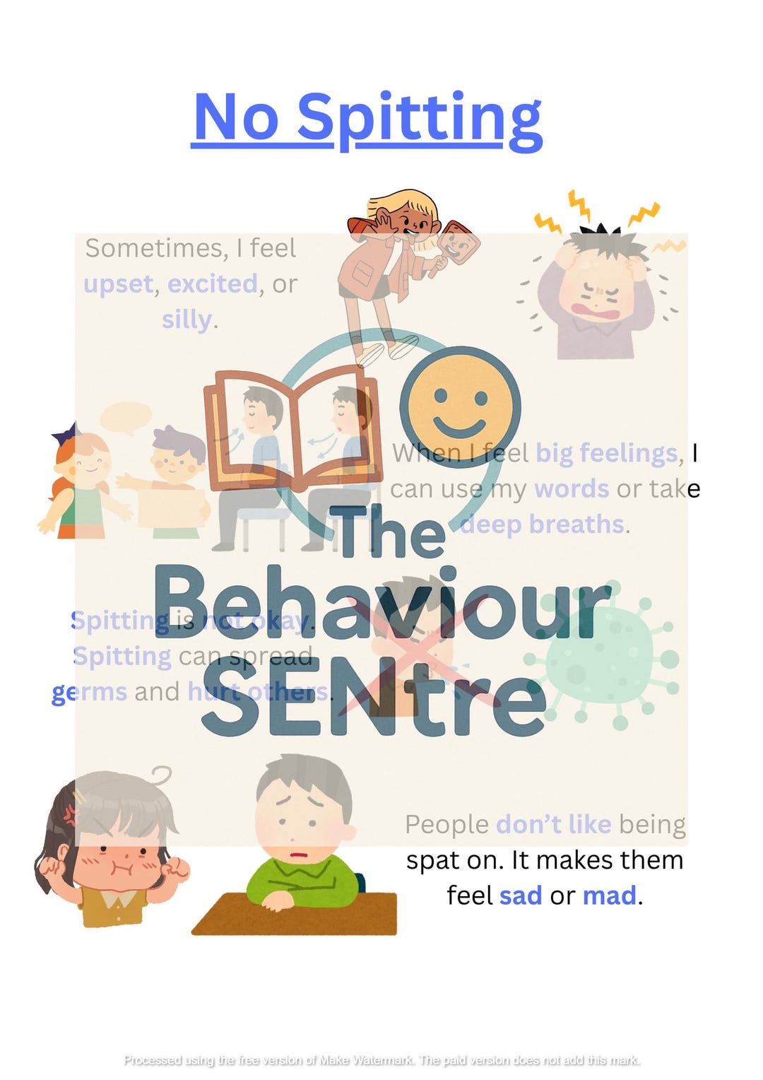 No Spitting Social Story for Kids | Autism Behavior Printable | SEN ...