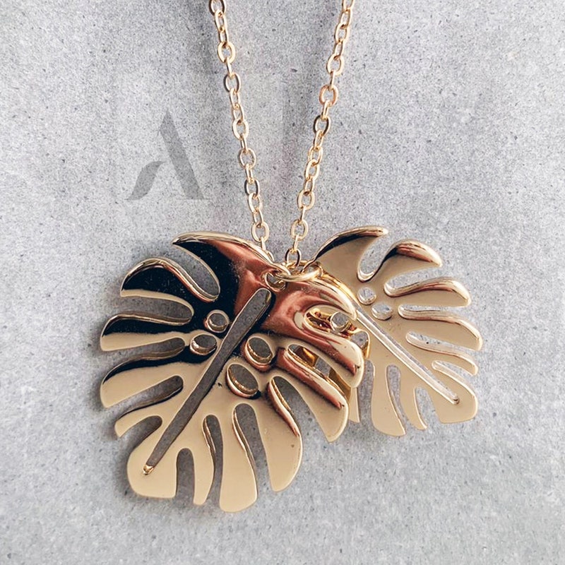 Monstera Necklace - Etsy