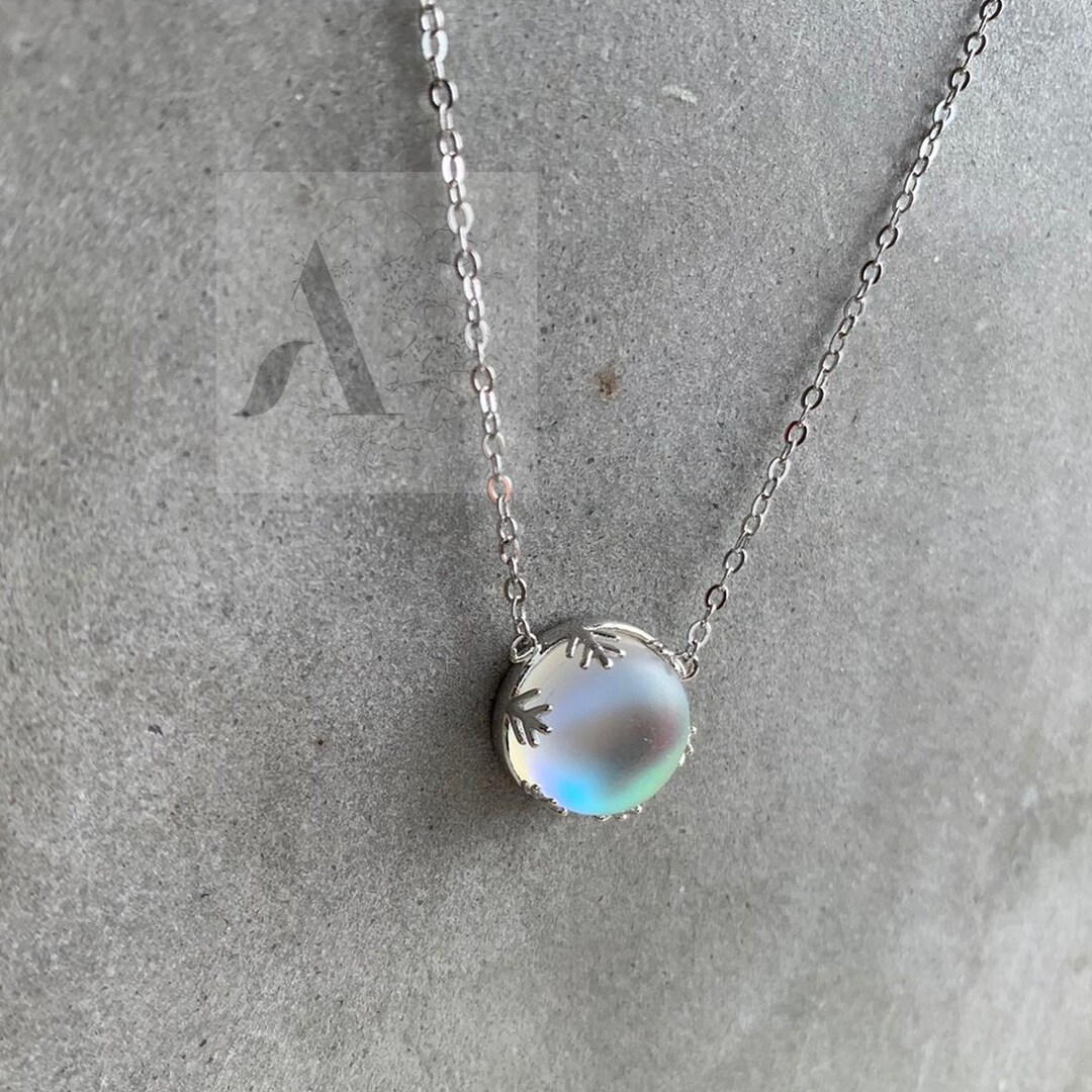 Moonstone 925 sterling silver necklace, Aurora Necklace, Moonstone ...