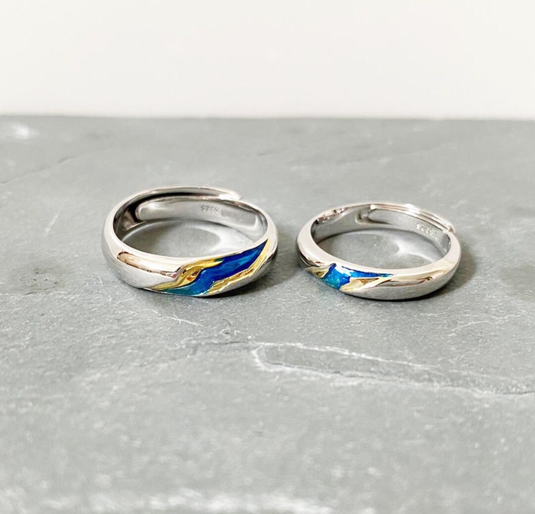 His and Hers Rings, Couple Rings, Sky Ring, Ocean Ring, Promise Ring ...