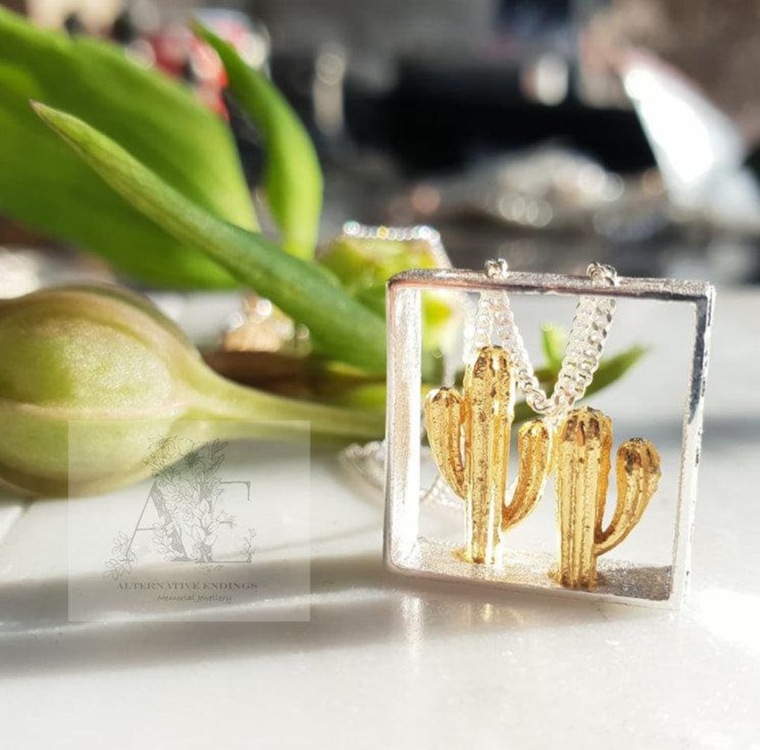 Cactus Charm Necklace Cactus Jewelry Cactus Pendant Plant - Etsy France