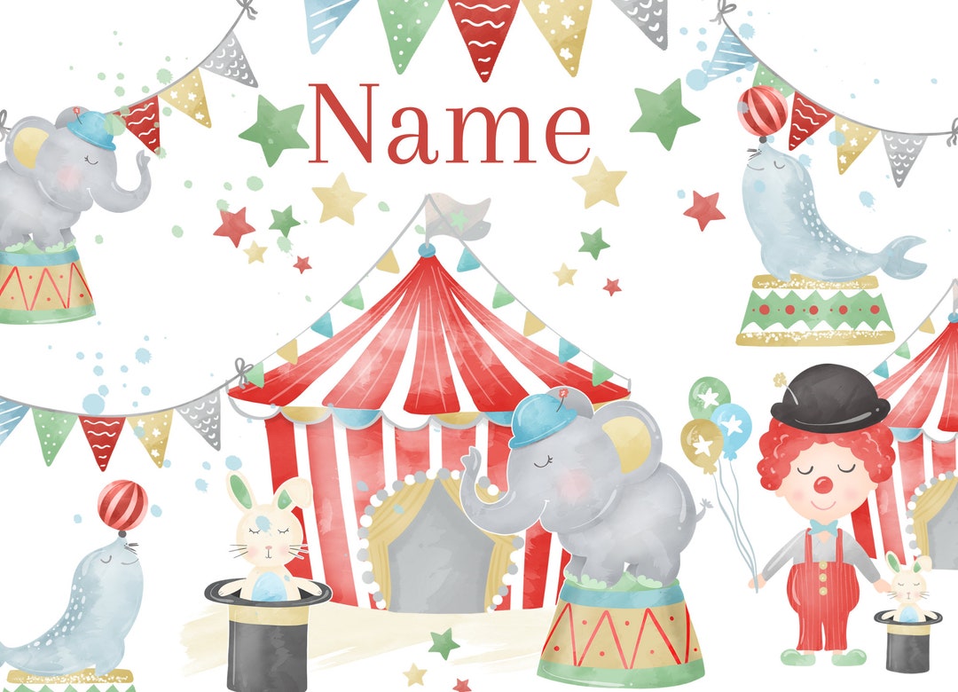 Puzzle Circus for Girls With Names, Personalized Gift, Baby, Children ...