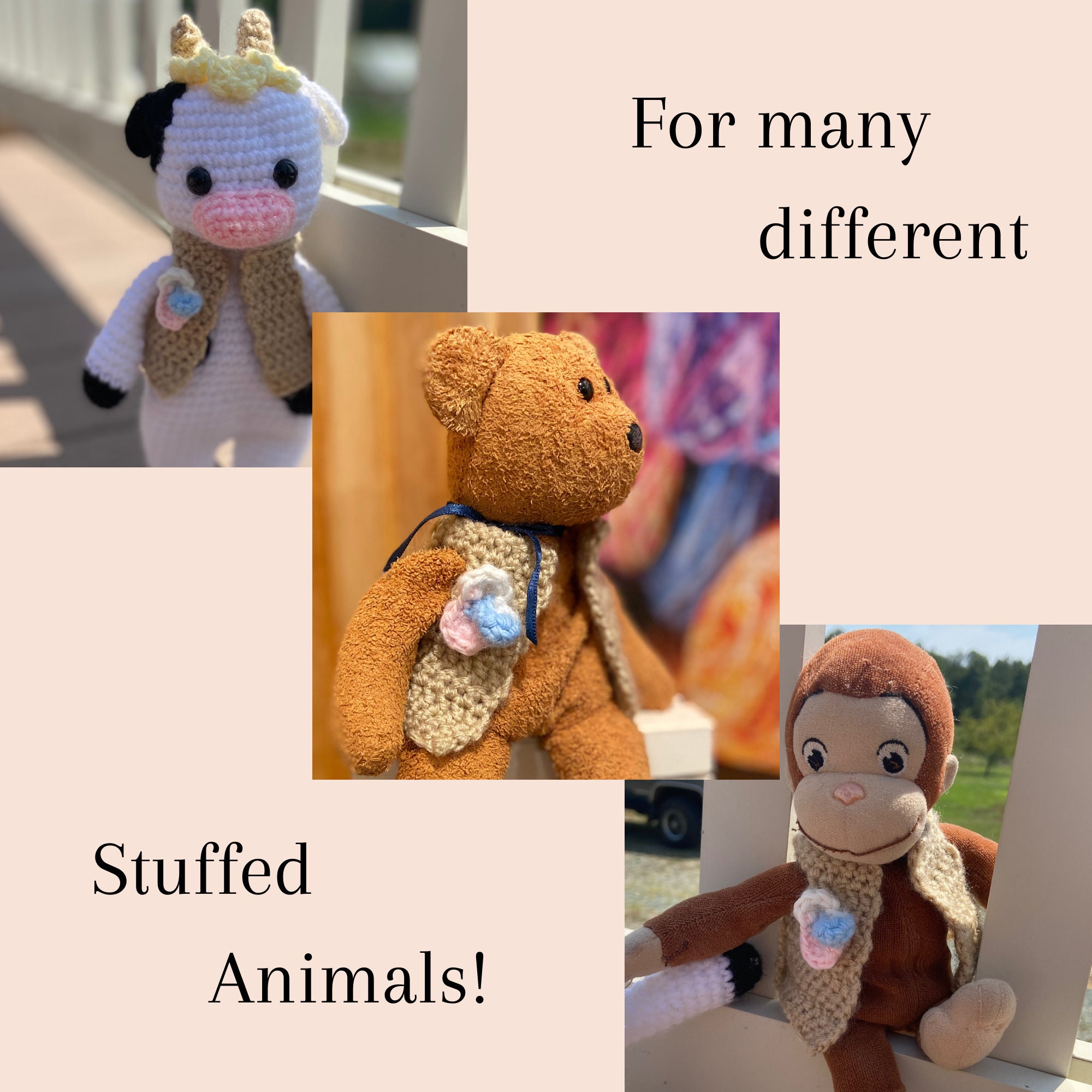 Stuffed Animal Clothes - Crochet Pattern Vest - Beginner to ...