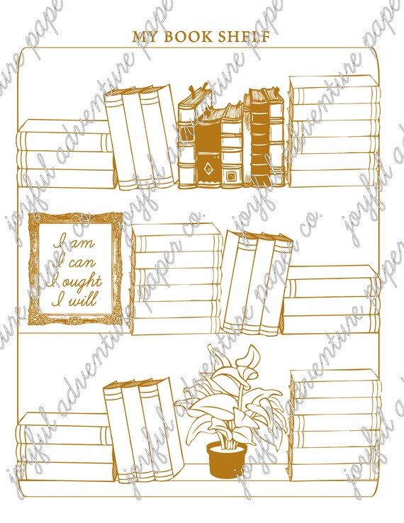 My Book Shelf Template - Etsy
