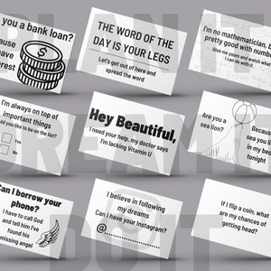 Pick up Line Cards for Guys Printable Instant PDF of 9 Cards - Etsy