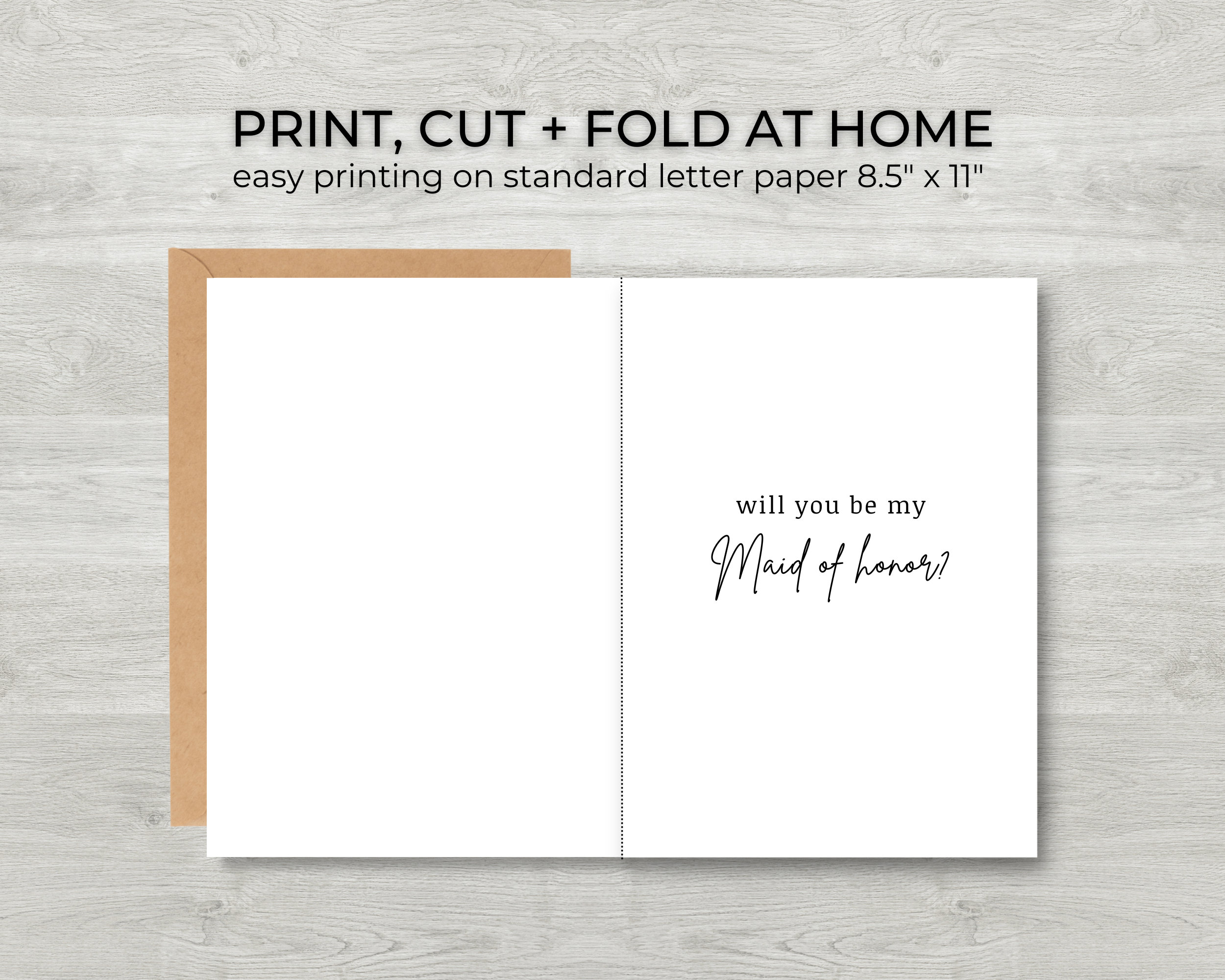 Printable Maid of Honor Ask Card, Maid of Honor Proposal, Digital ...
