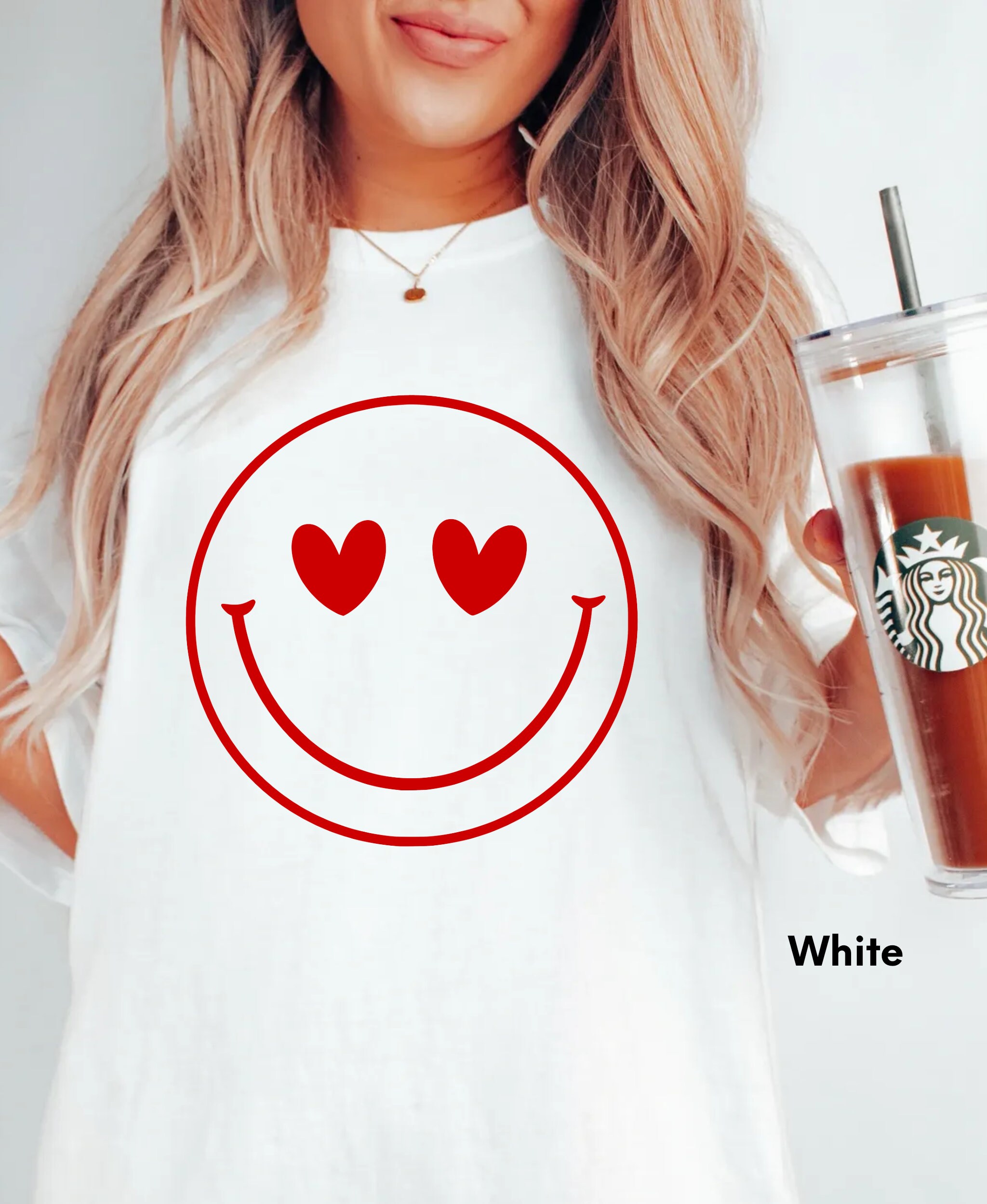 Comfort Colors® Smiley Face Shirt,valentines Day Shirt,valentine's LOVE ...