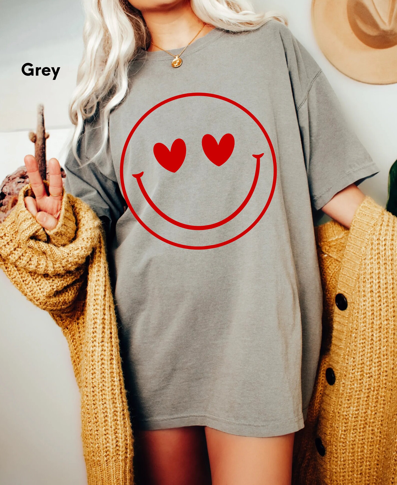 Comfort Colors® Smiley Face Shirt,valentines Day Shirt,valentine's LOVE ...
