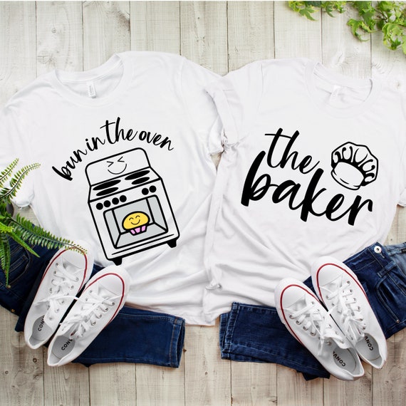Bun in the Oven Shirt the Baker Shirt Couple Matching Tee | Etsy