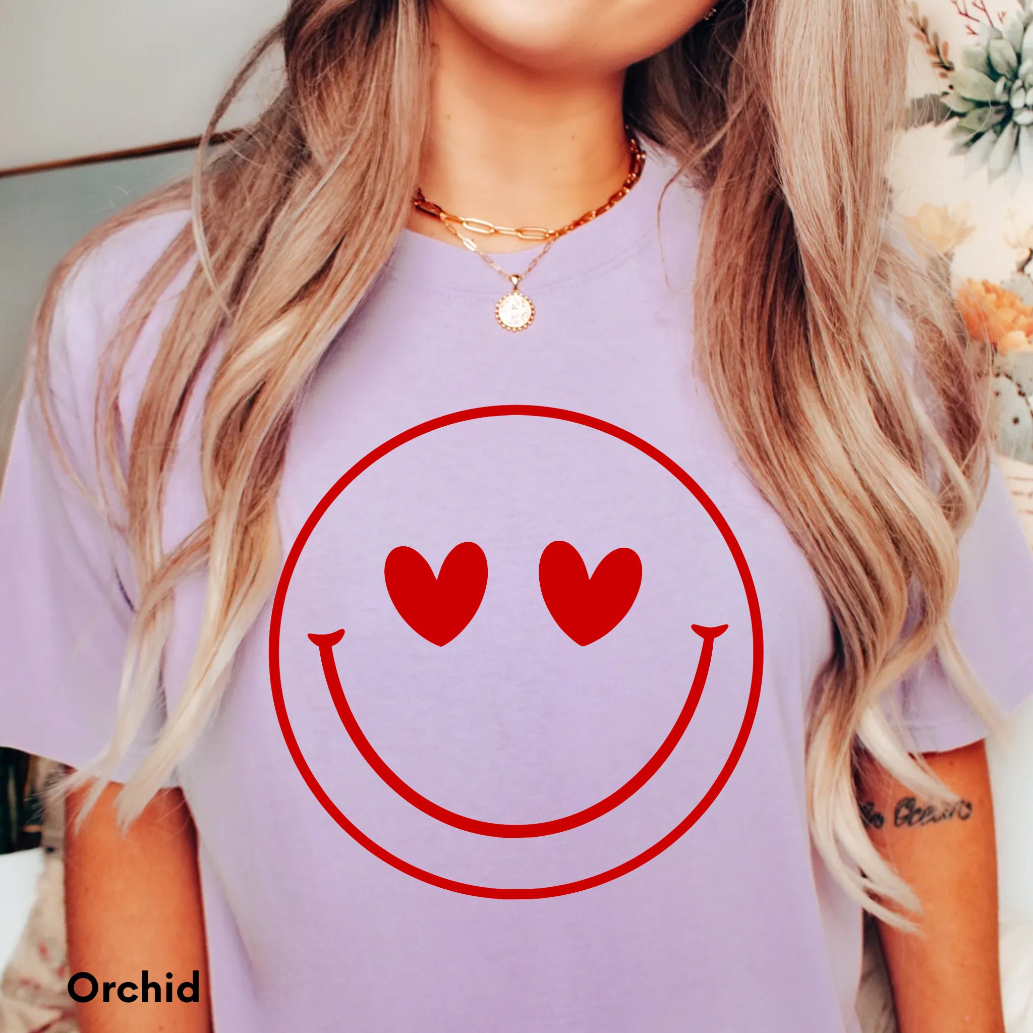 Comfort Colors® Smiley Face Shirt,valentines Day Shirt,valentine's LOVE ...