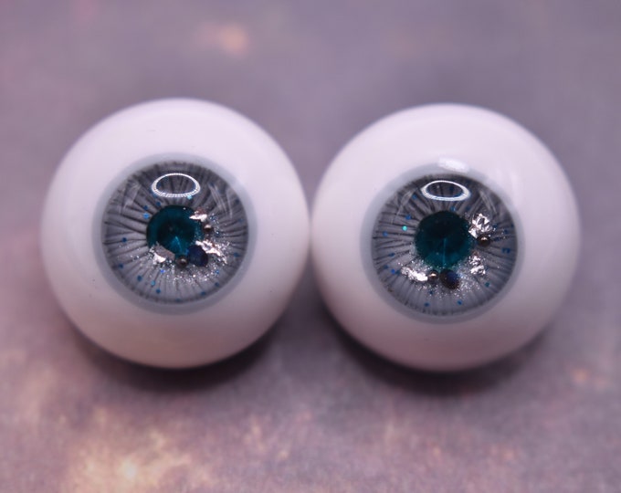 Resin BJD Ball Jointed Doll Eyes - "teal Gray Gem" - 18/9mm 18/7mm 16 ...
