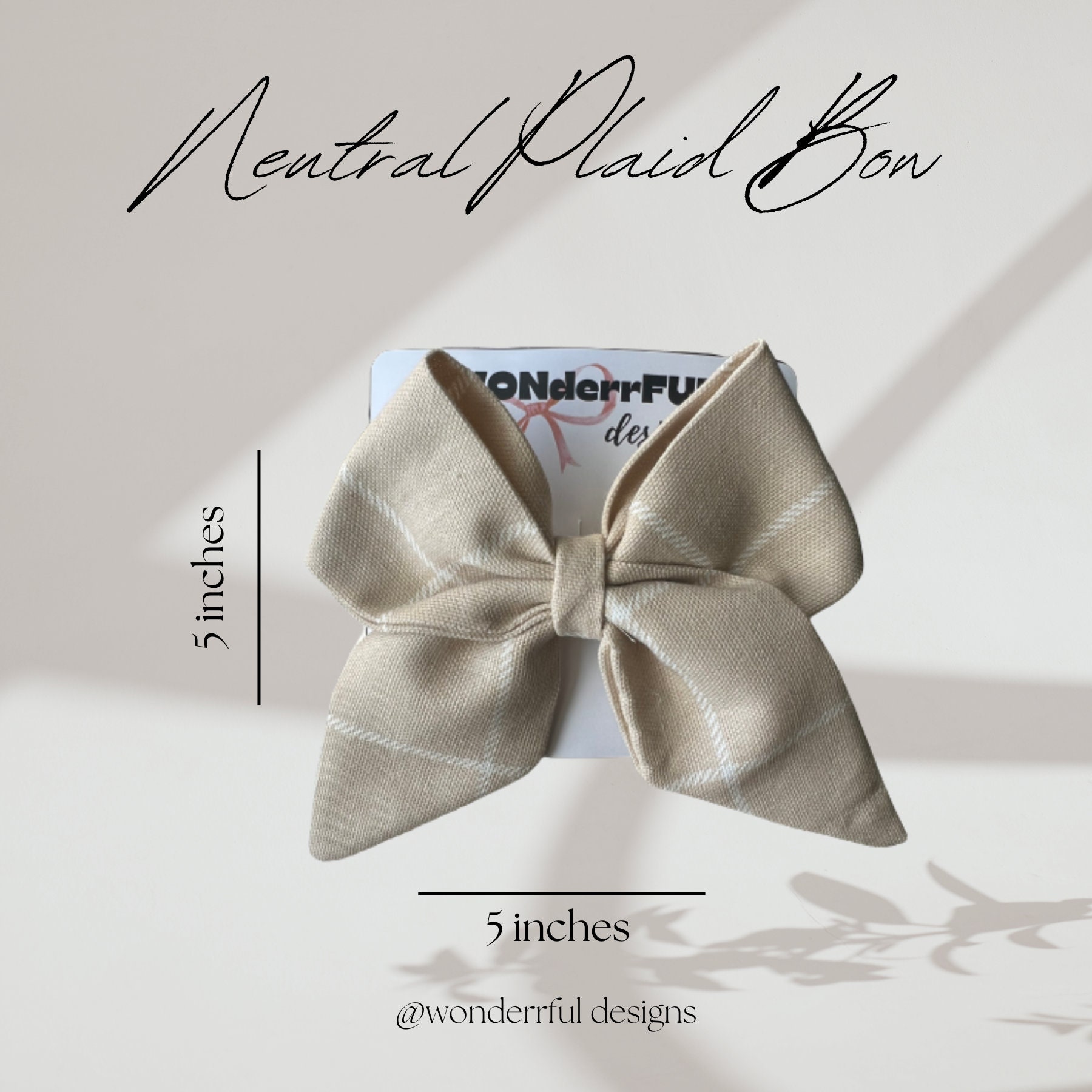 Neutral Plaid Bow / Aesthetic Girl Bow / Toddler Clip-in Bow - Etsy