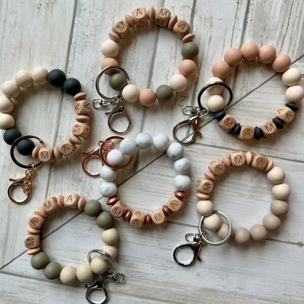 Mama Beaded Keychain - Etsy