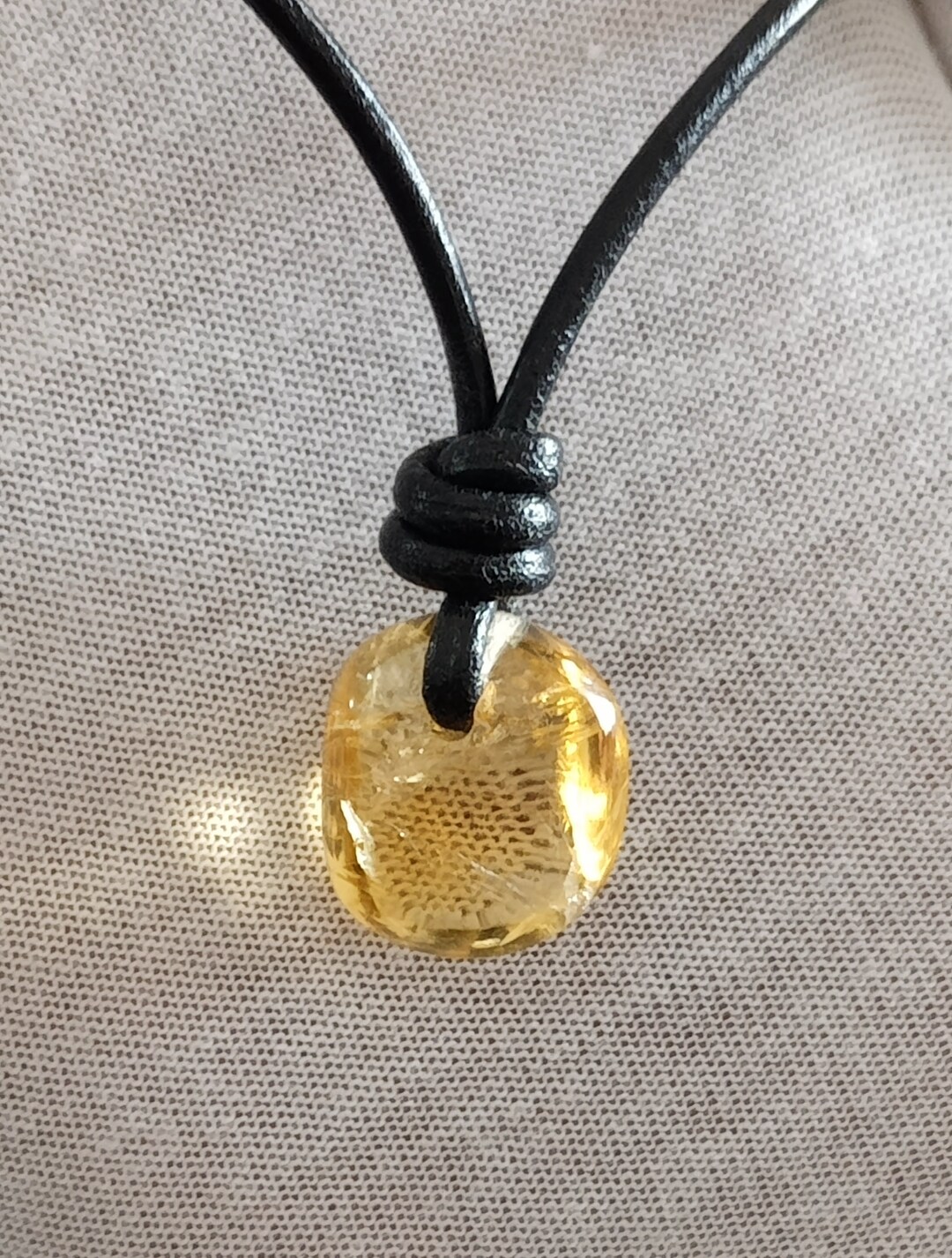 Citrine Stone Necklace, Single Stone Citrine Necklace, Citrine ...