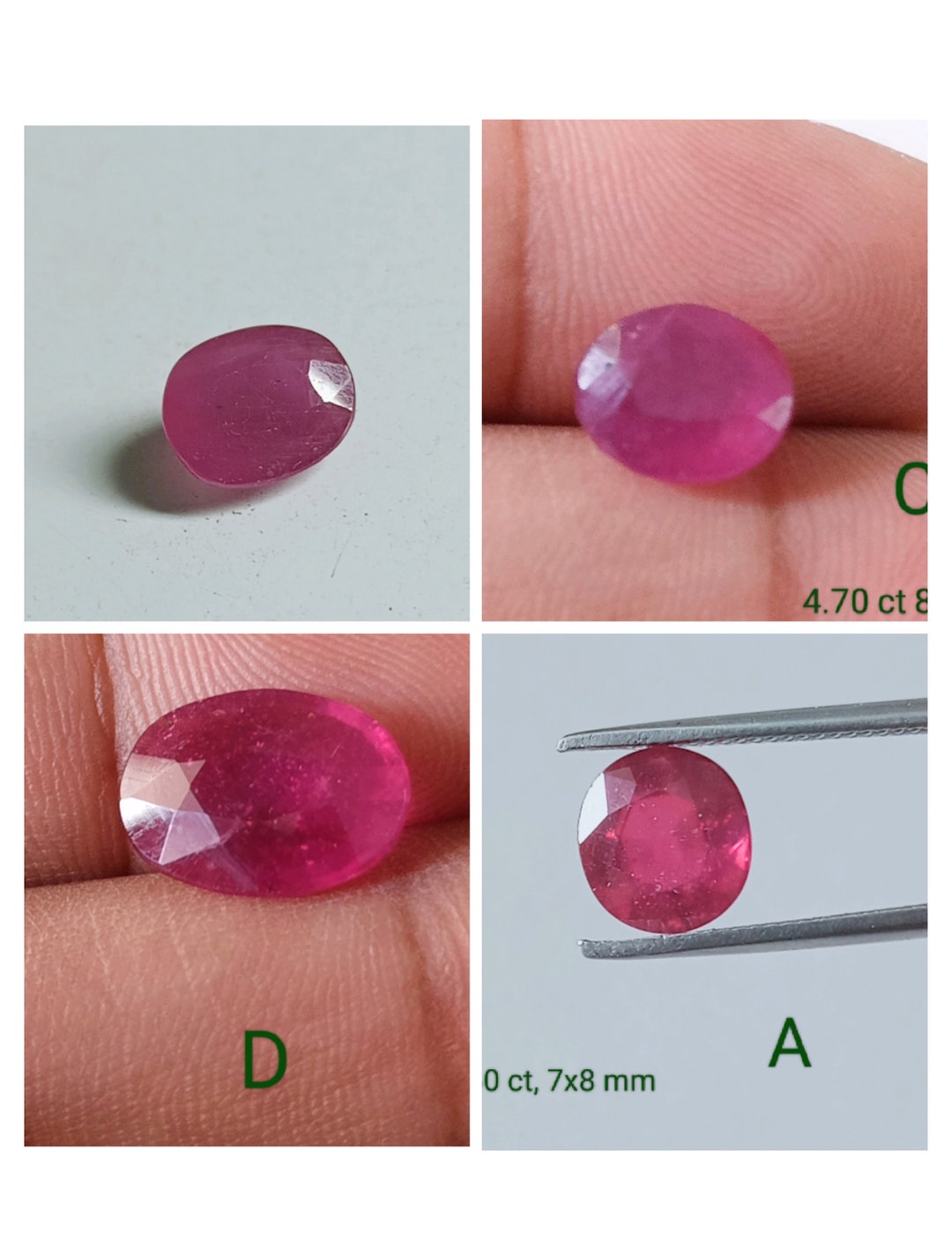 Ruby Cut Stone, Red Ruby Stone, Red Color Gemstone, Loose Gemstone ...