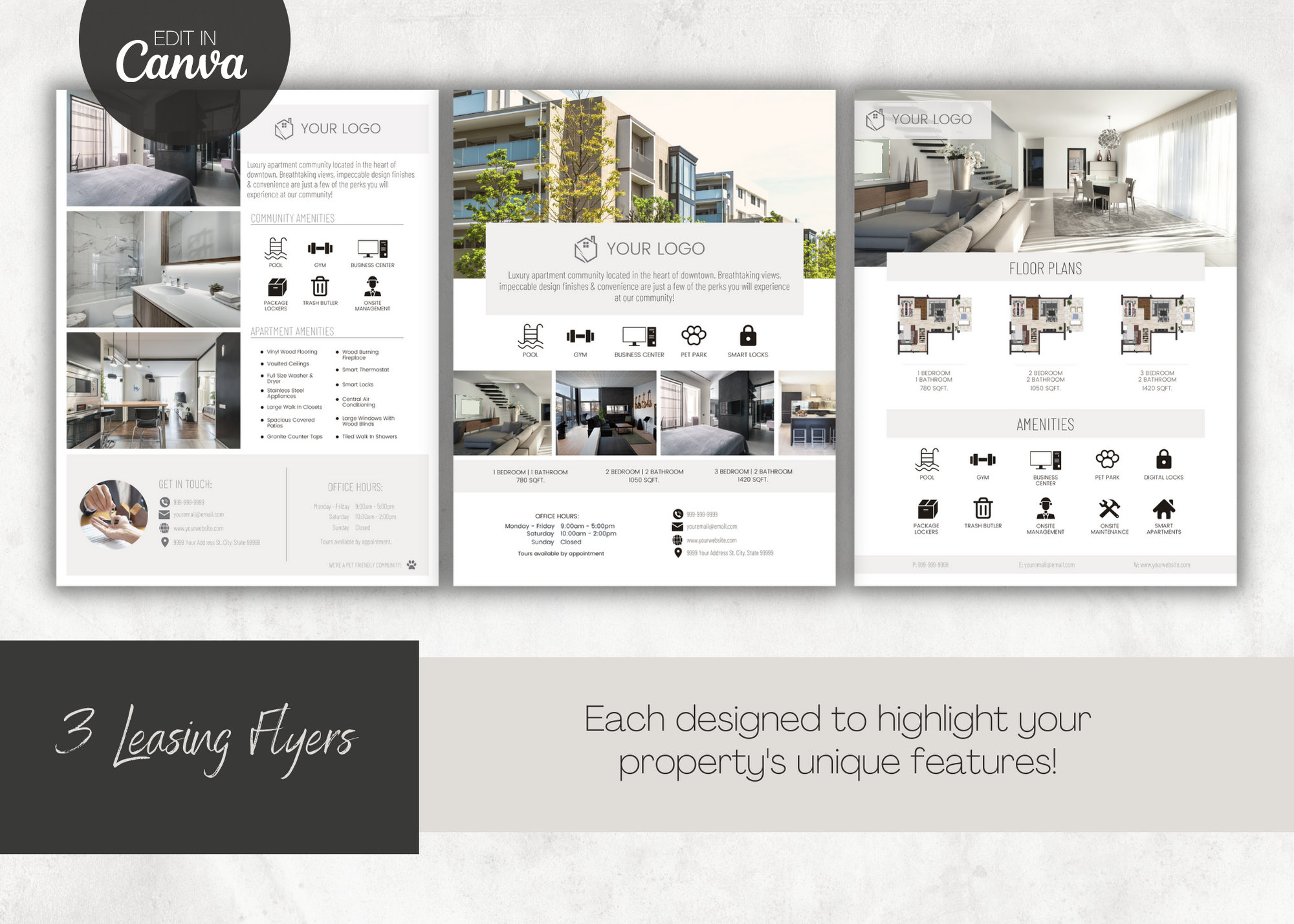 Editable Property Management Templates | Apartment Marketing Flyers ...