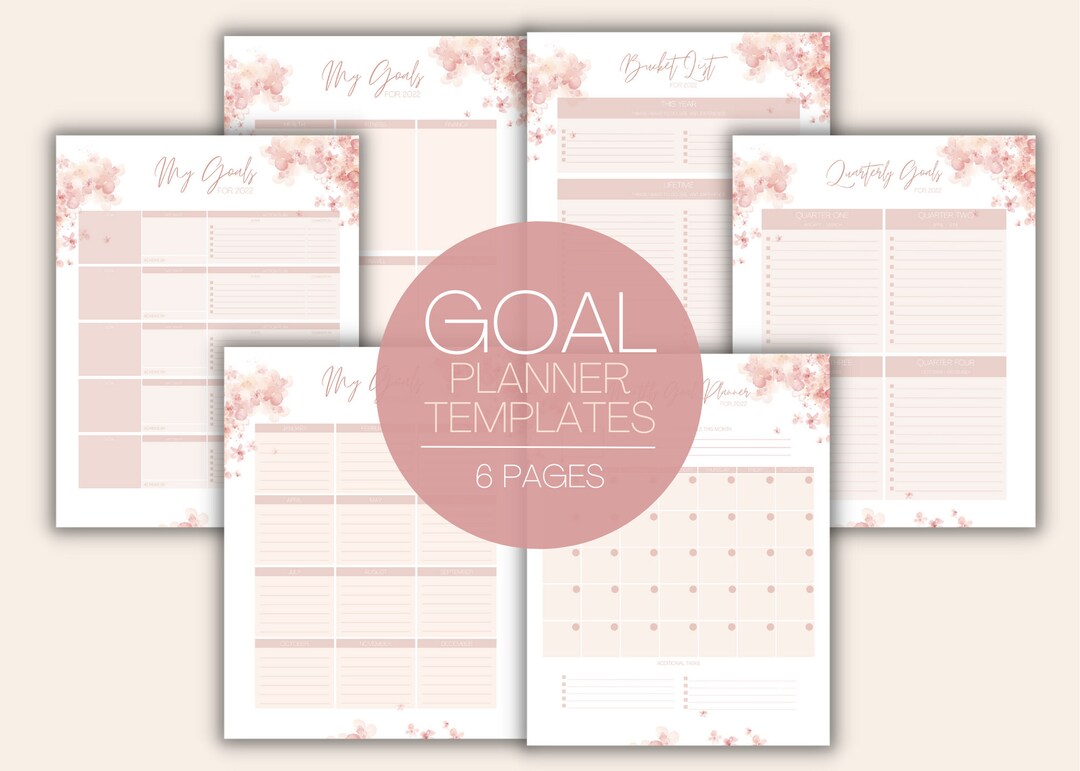 6 Fillable Goal Planner Templates | Monthly, Quarterly & Yearly Goal ...