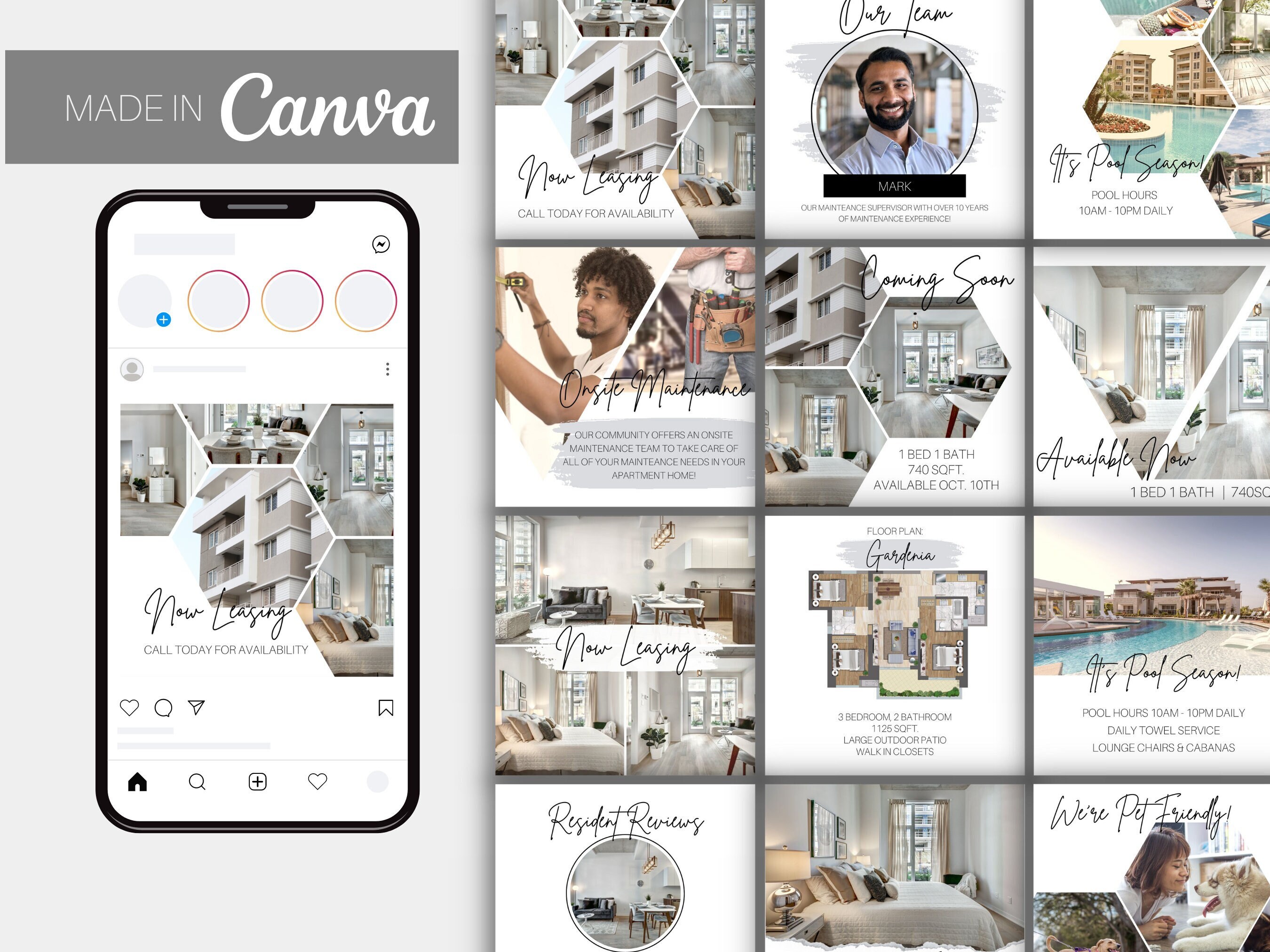 40 Customizable Instagram Templates for Apartment Communities Property ...