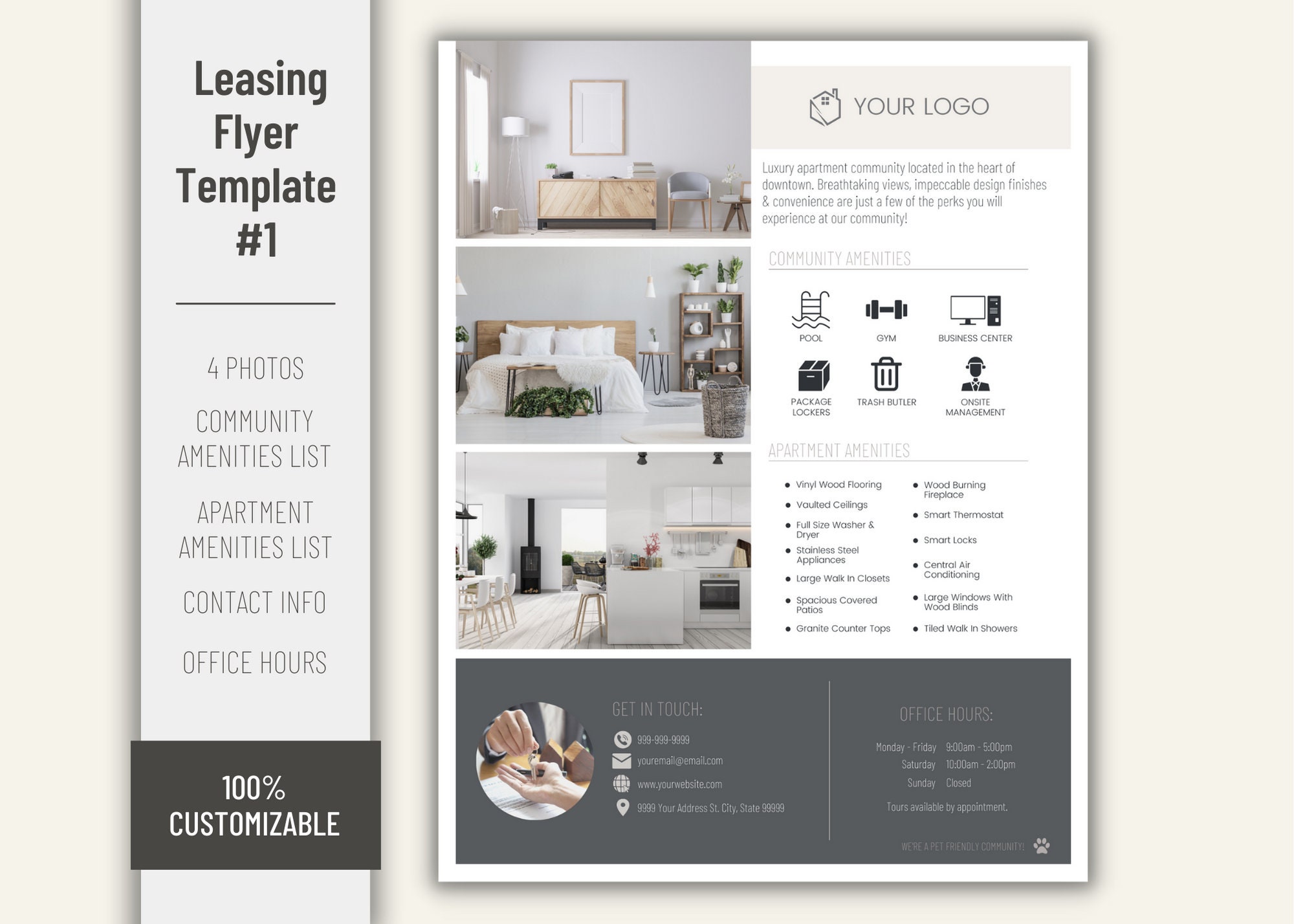 Leasing Flyer Templates 3 Pack Apartments for Rent Marketing Templates ...