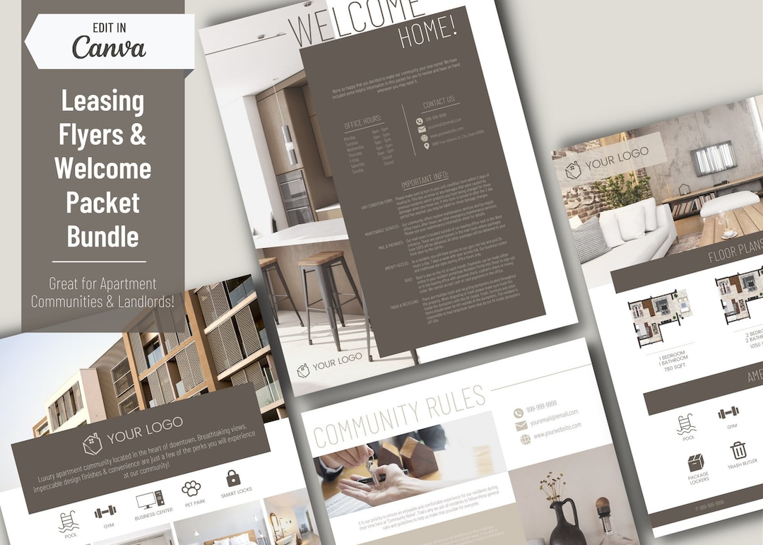 Leasing Flyers & Welcome Packet Bundle | Customizable Templates ...