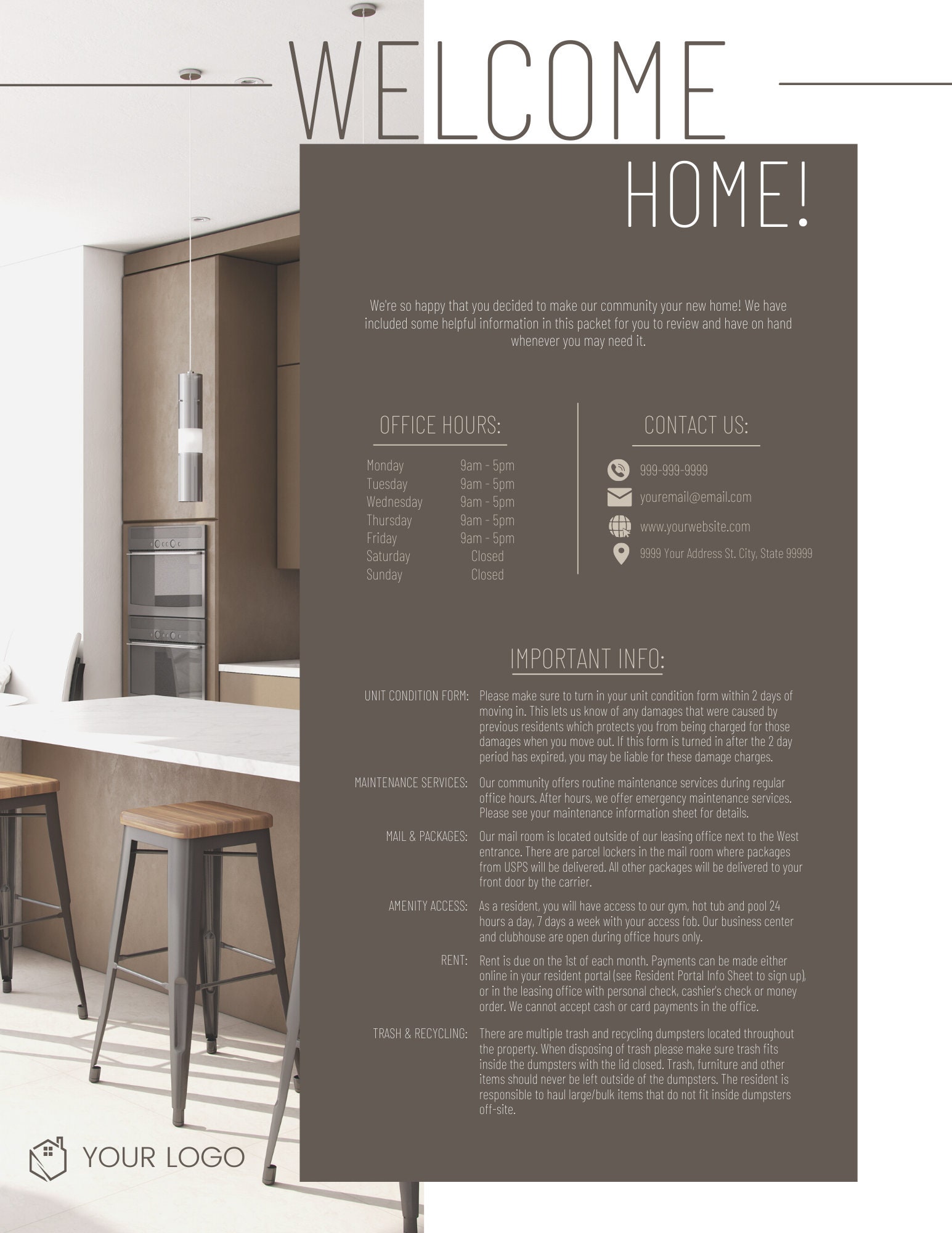 Leasing Flyers & Welcome Packet Bundle | Customizable Templates ...