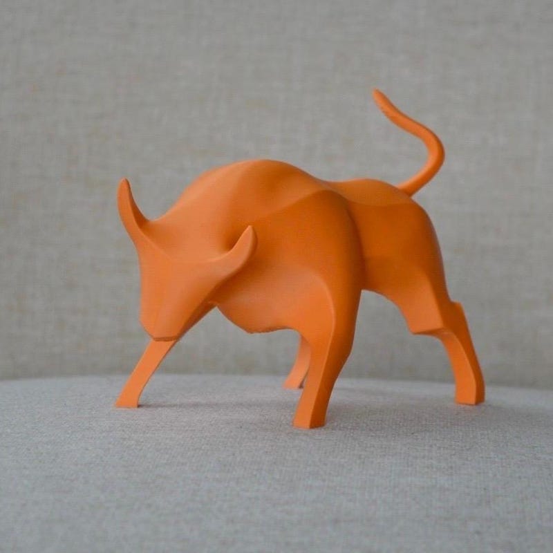 3d Red Bull Figurine - Etsy