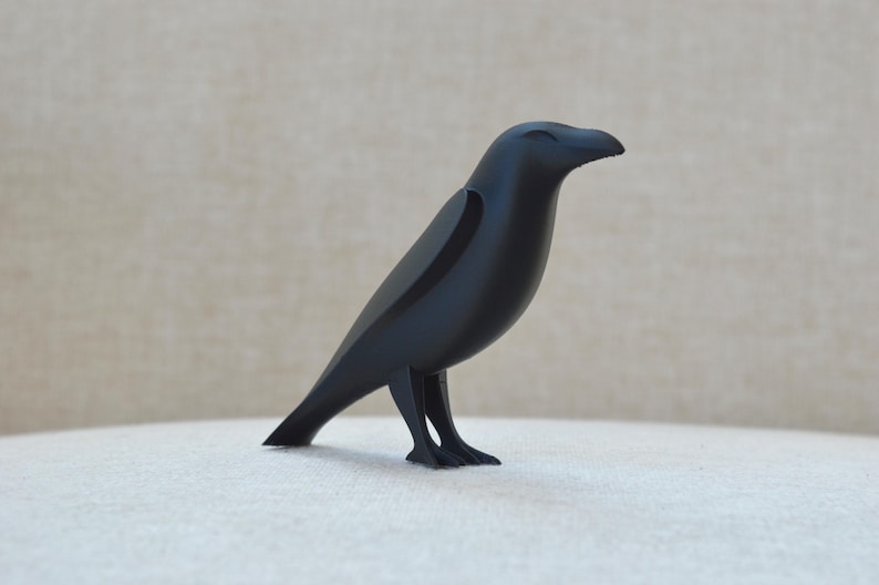 Raven Statue | Gothic Raven Sculpture | 3D Printed Bird Figurine | Crow ...