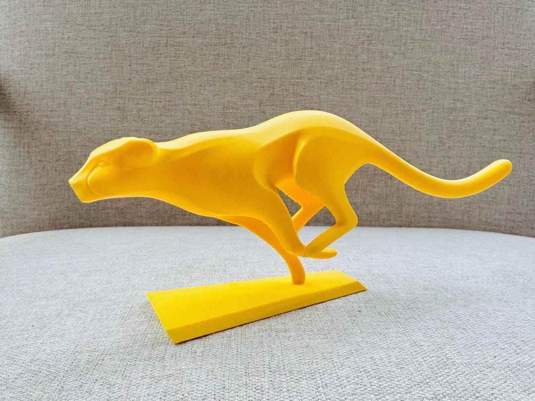Minimalist Cheetah Sculpture | 3D Printed PLA, Modern Wildlife Decor - Etsy