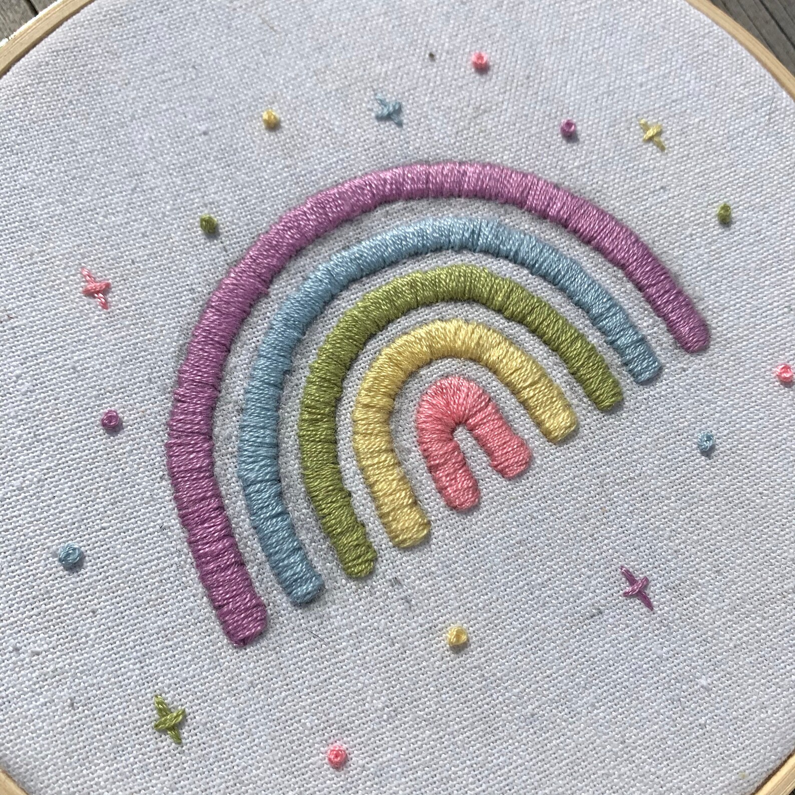 Hand Embroidered Pastel Rainbow Hoop - Wall Decor - Rainbow Art - Etsy