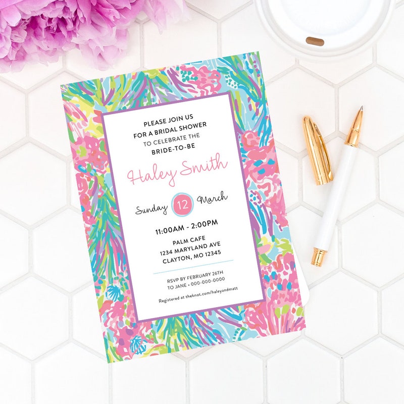 Preppy Invitation - Etsy
