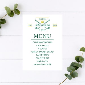 Golf Menu Sign, Golf Clubs, Table Sign, Mastered First Year, Masters ...