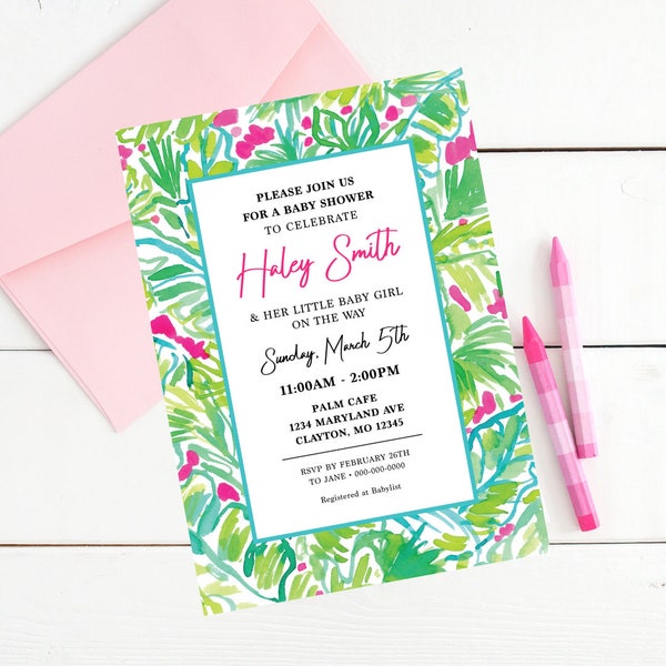 Preppy Baby Shower Invite Download - Etsy