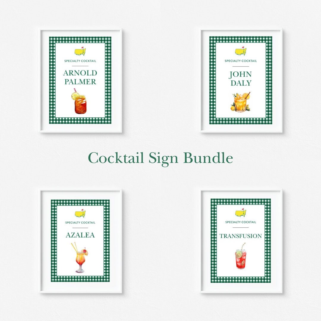 Masters Specialty Drinks Sign Bundle, Specialty Cocktails, Mastered ...