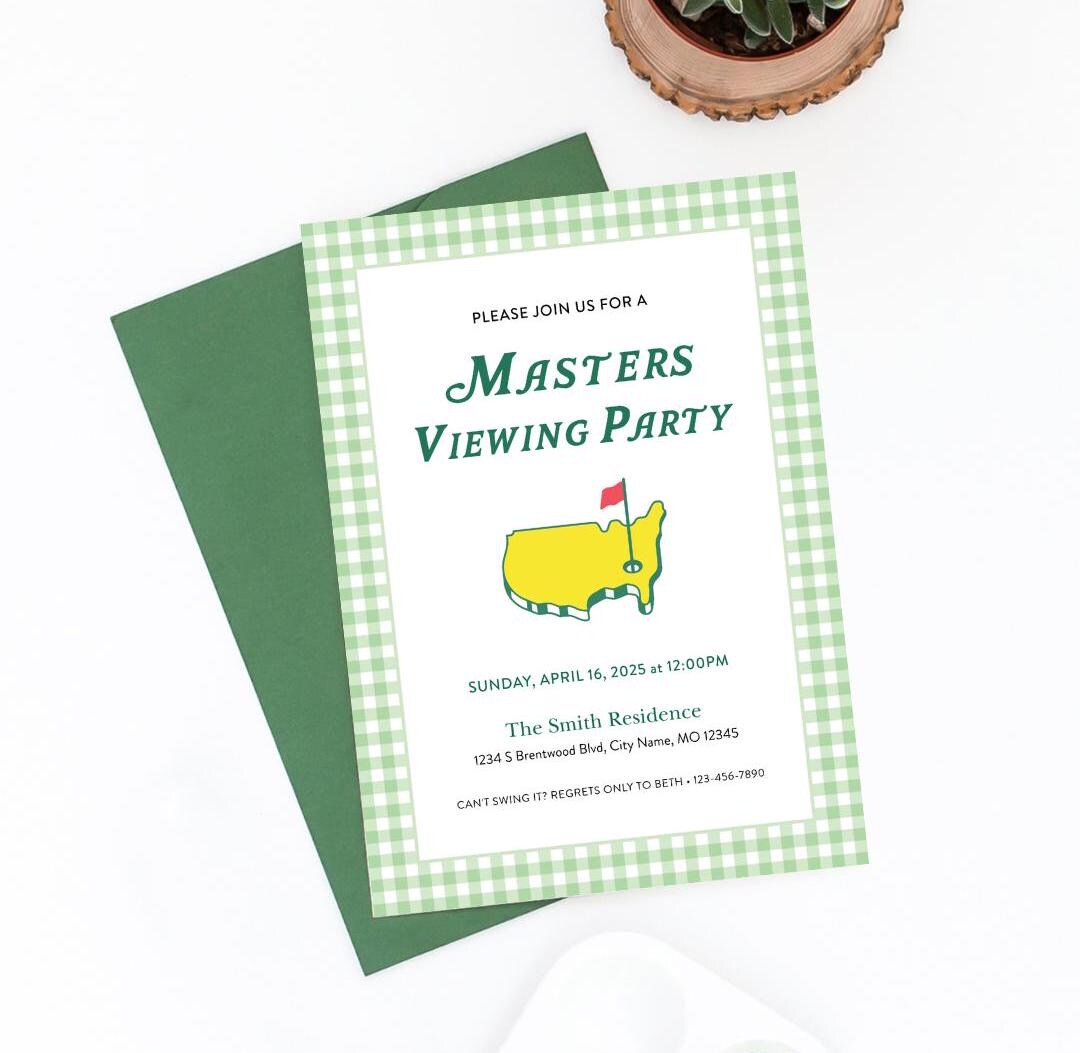 Masters Viewing Party Invitation, Golf Party, the Masters, Watch Party ...