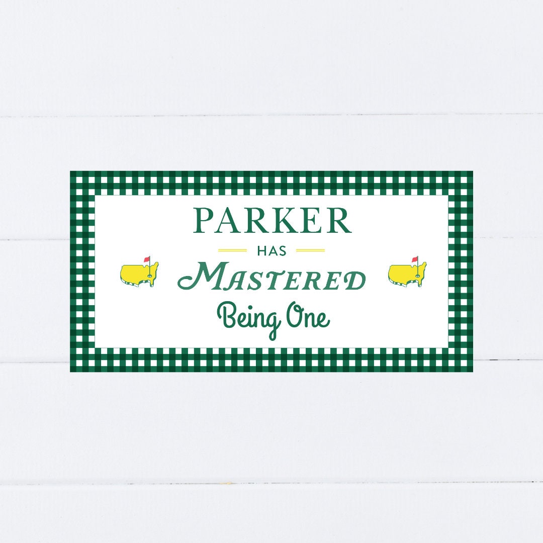 Masters Party Banner, Dark Green, First Birthday Sign, Golf, Mastered ...